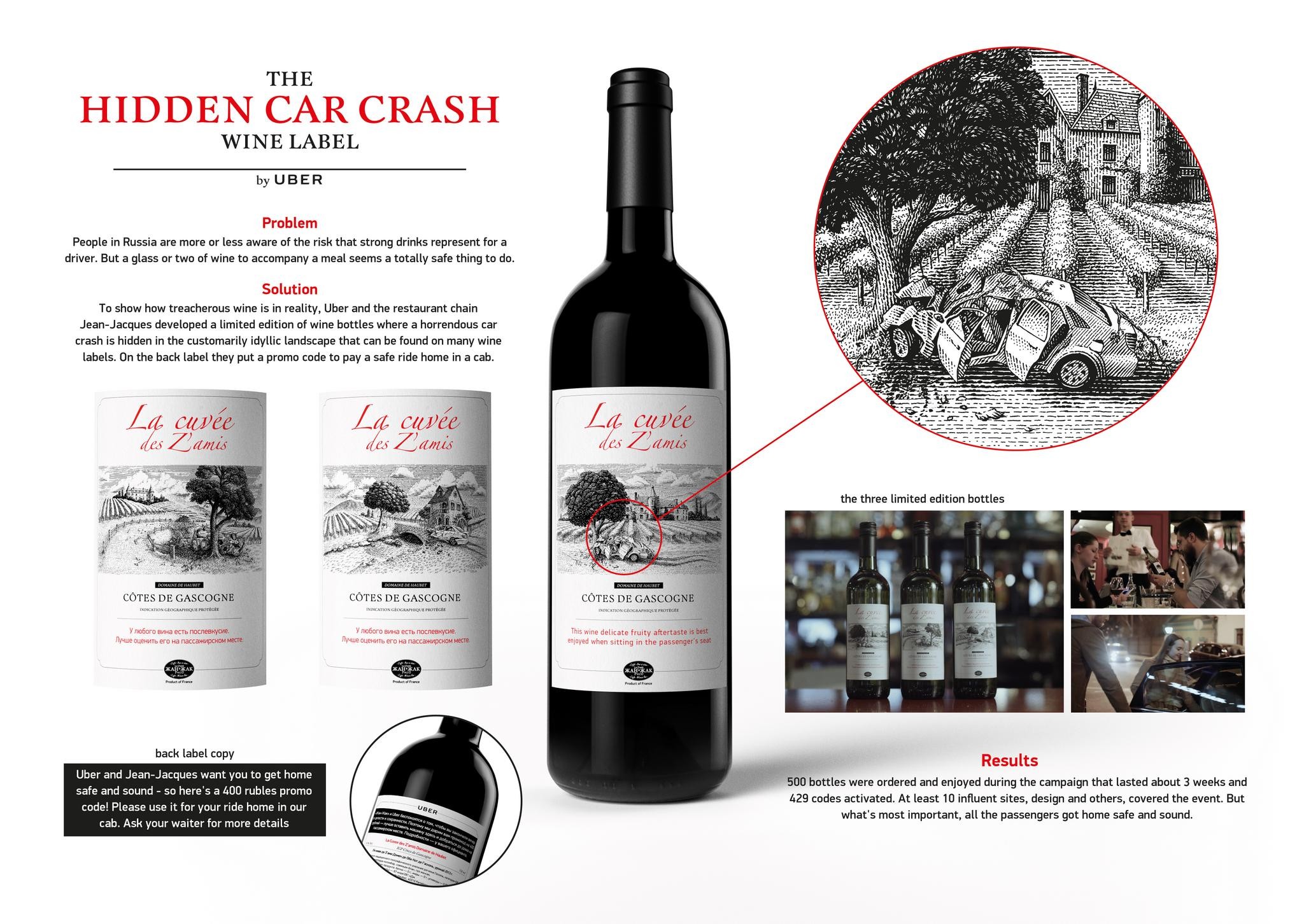 The Hidden Car Crash Wine Label | Campaign | THE WORK