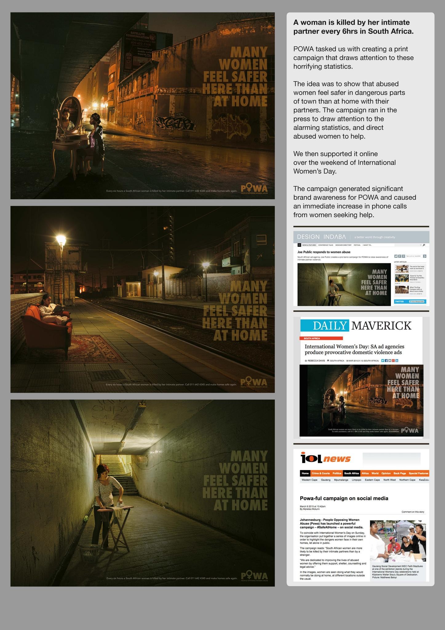 PEOPLE OPPOSING WOMAN ABUSE (POWA) | Campaign | THE WORK