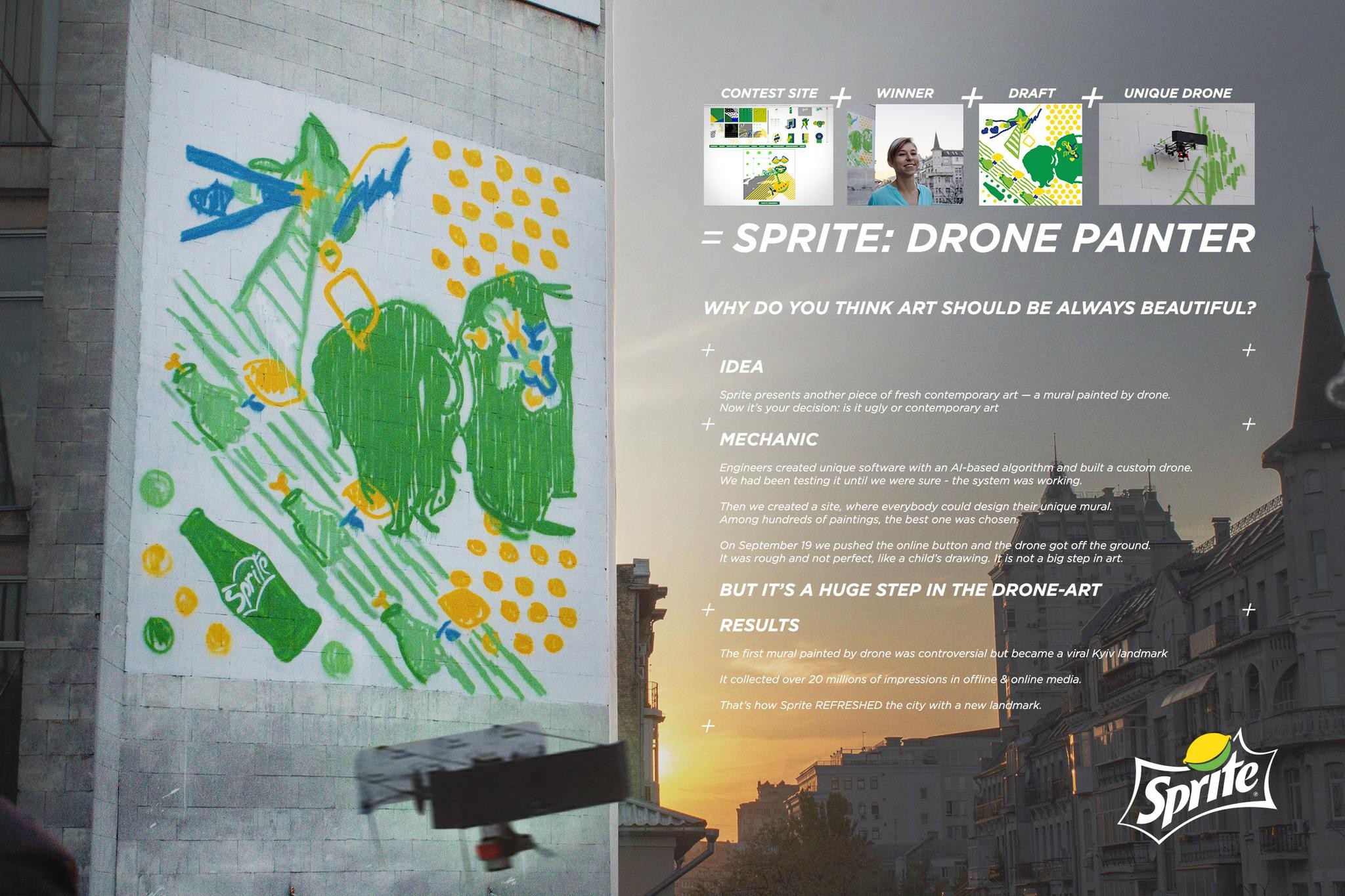 Sprite: DRONE PAINTER - Ugly or Contemporary artist | Campaign | THE WORK
