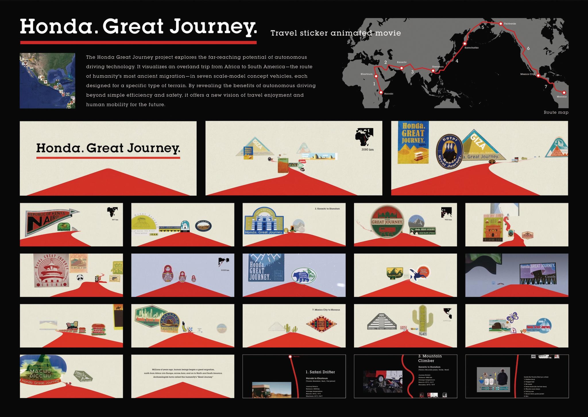 Honda. Great Journey. - Travel sticker animated movie | Campaign