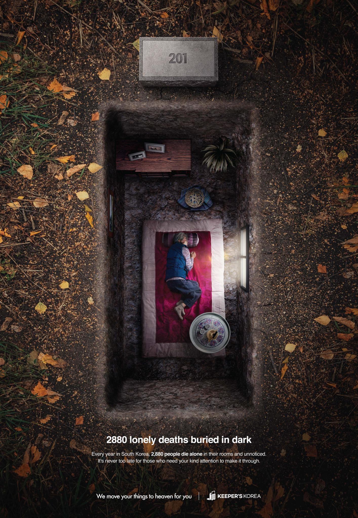 Lonely death prevention campaign : GODOKSA Poster | Campaign | THE WORK