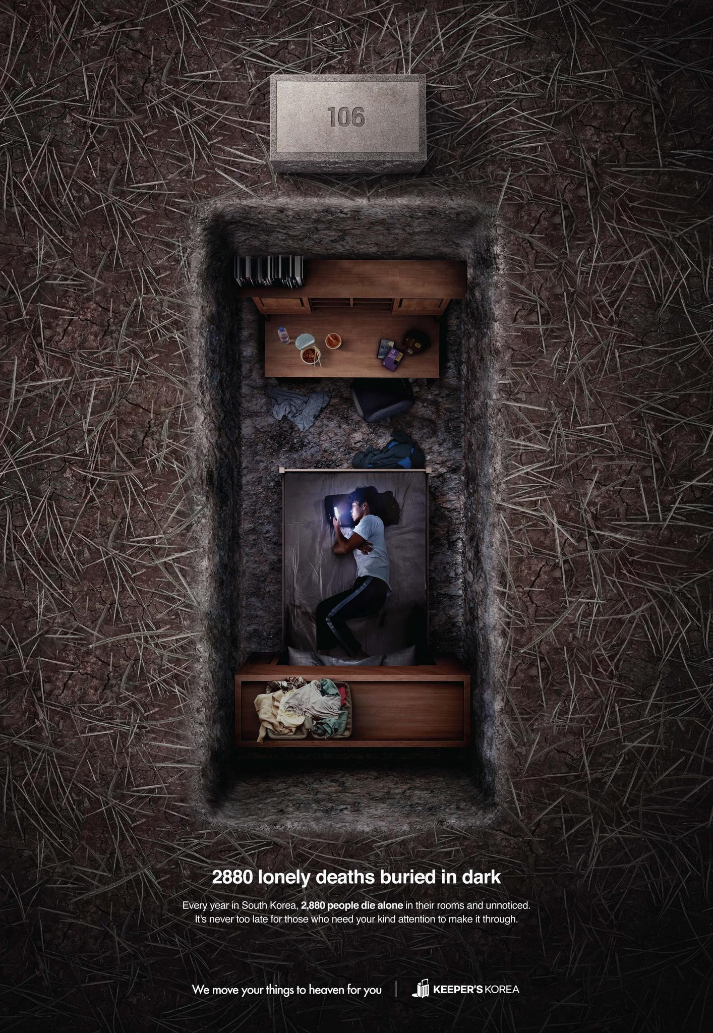 Lonely death prevention campaign : GODOKSA Poster | Campaign | THE WORK