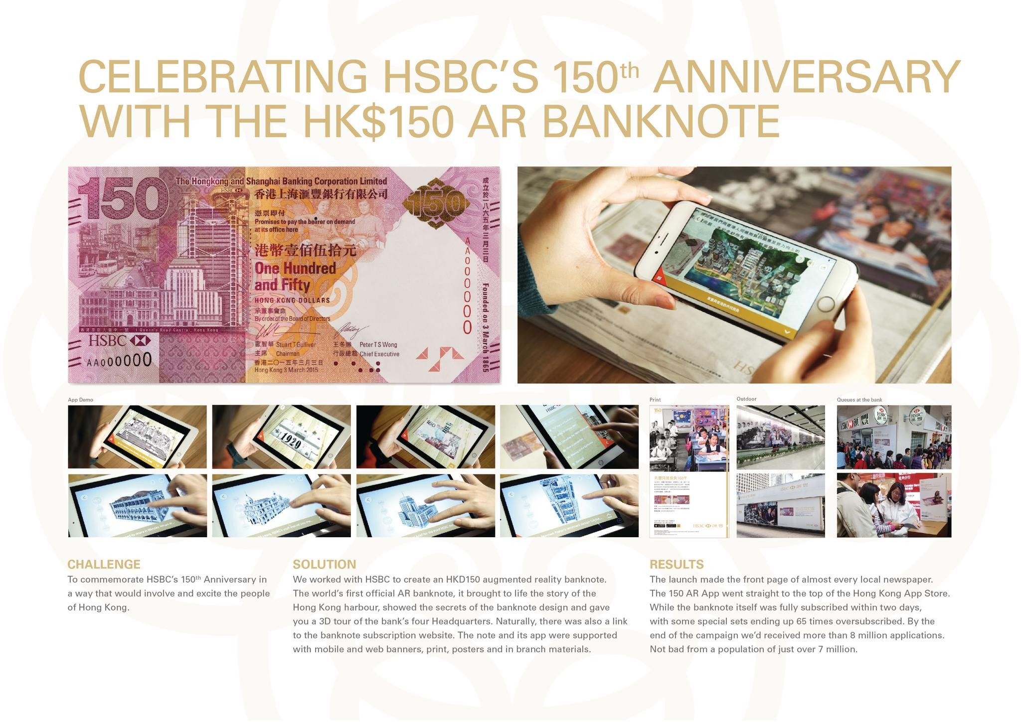 CELEBRATING HSBC’S 150TH ANNIVERSARY WITH HKD150 AR BANK NOTE ...