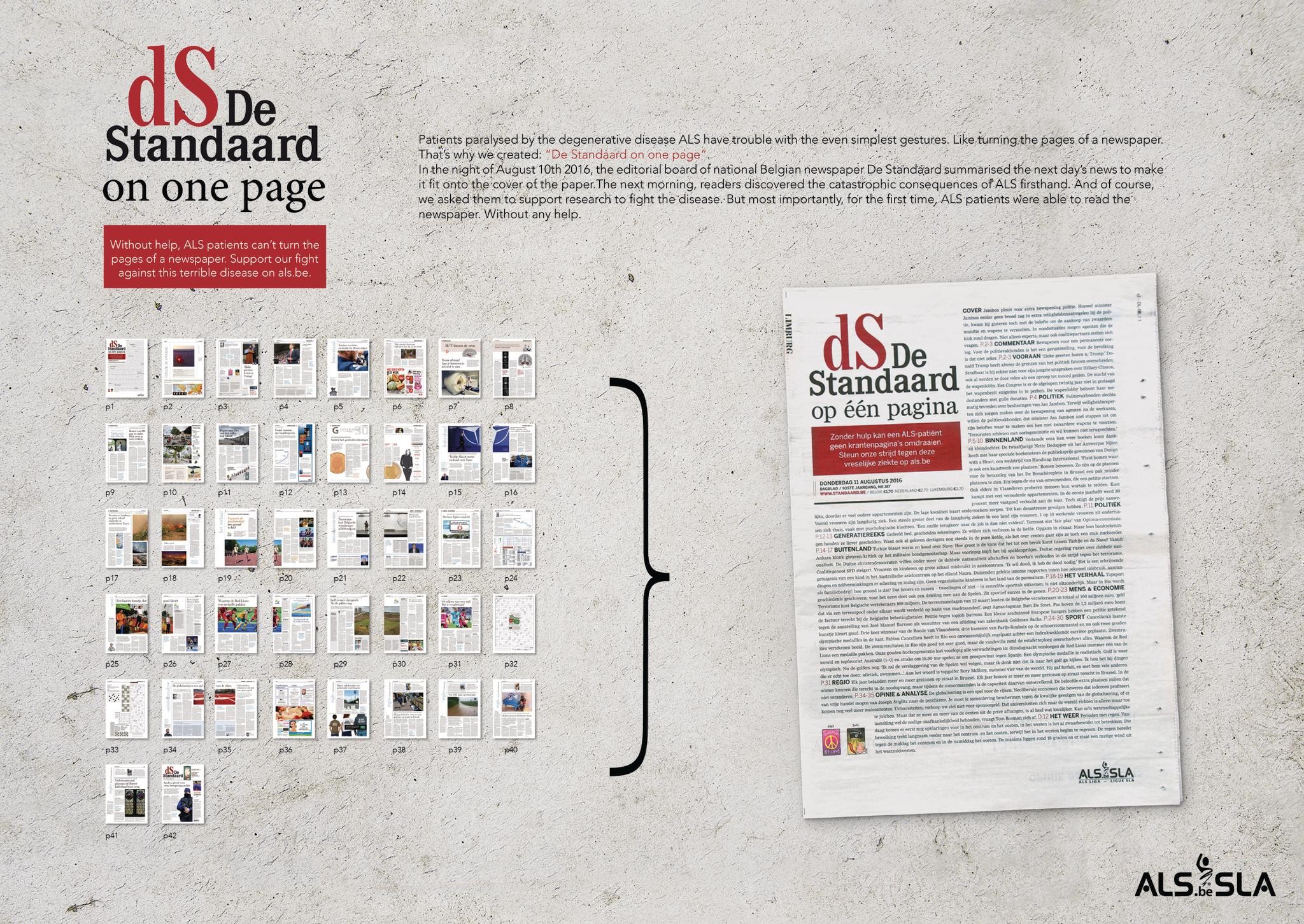 De Standaard on One Page | Campaign | THE WORK