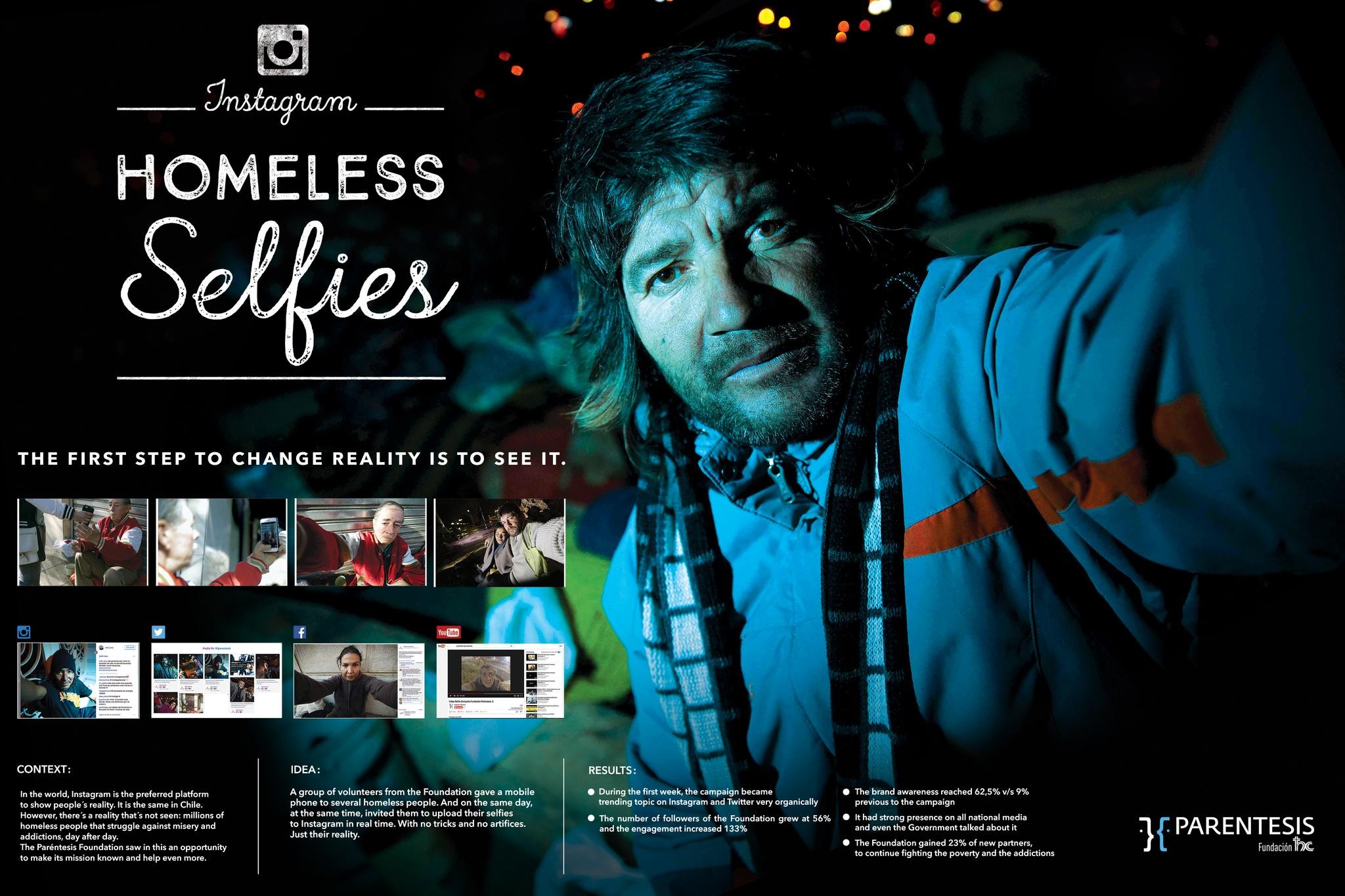 INSTAGRAM HOMELESS SELFIES | Campaign | THE WORK