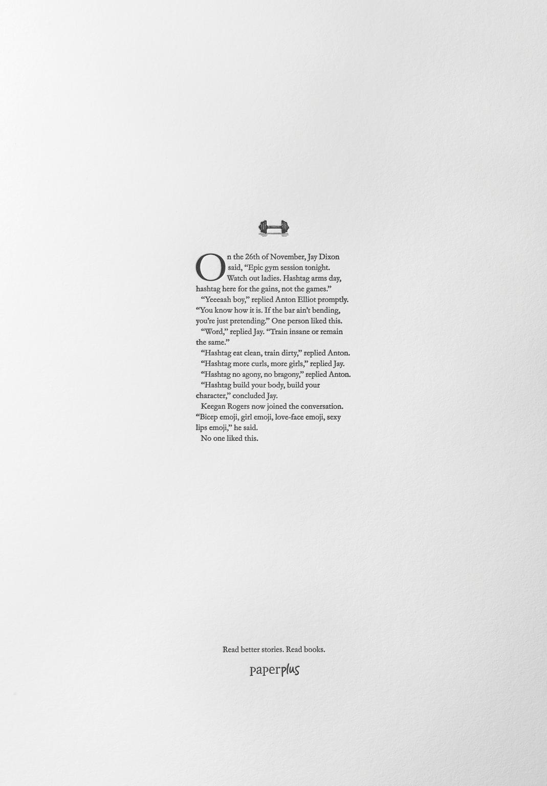 Read Better Stories - Gym | Campaign | THE WORK